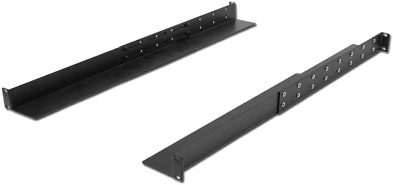 Navepoint 1U Adjustable 4-Post Rack Mount Server Shelf Rails Full Depth ...