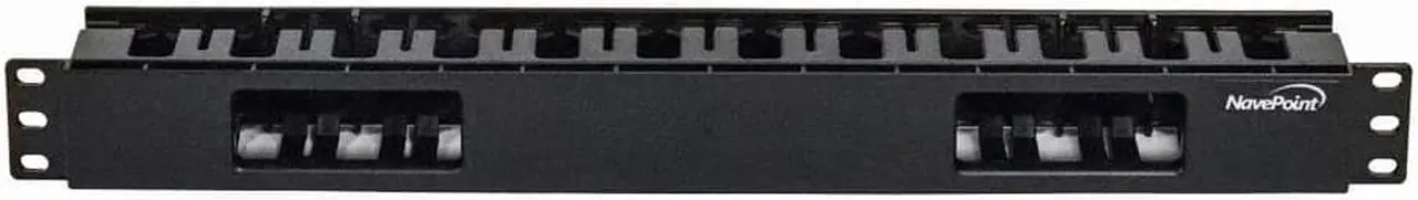 Navepoint 1U Horizontal 19-Inch Rack Mount Cable Management Raceway ...