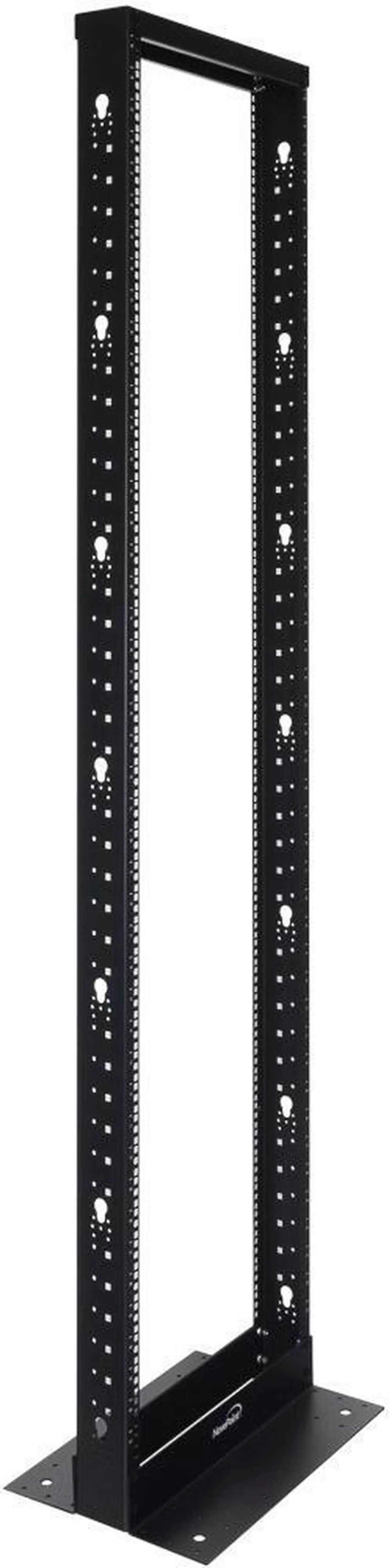 Navepoint 45U Professional 2-Post IT Open Frame Server Network Relay Rack 7 Feet Tall Black ...