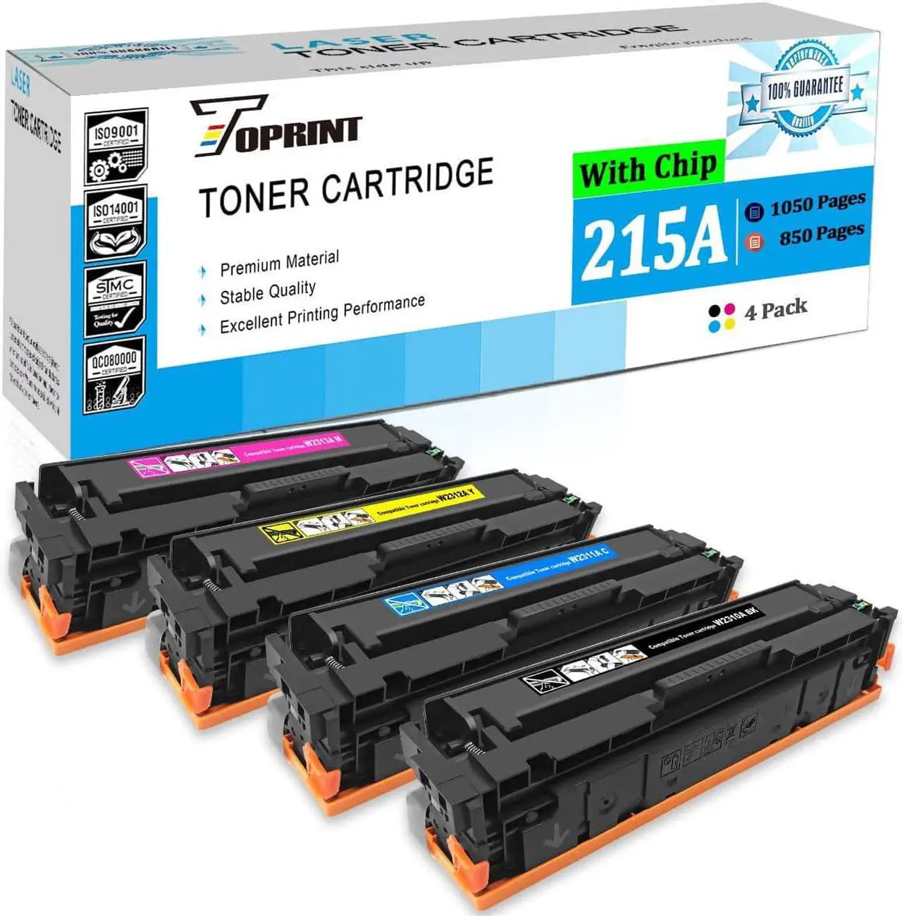 with Chip 4 Packs 215A Compatible Toner Cartridges W2310A W2311A W2312A ...