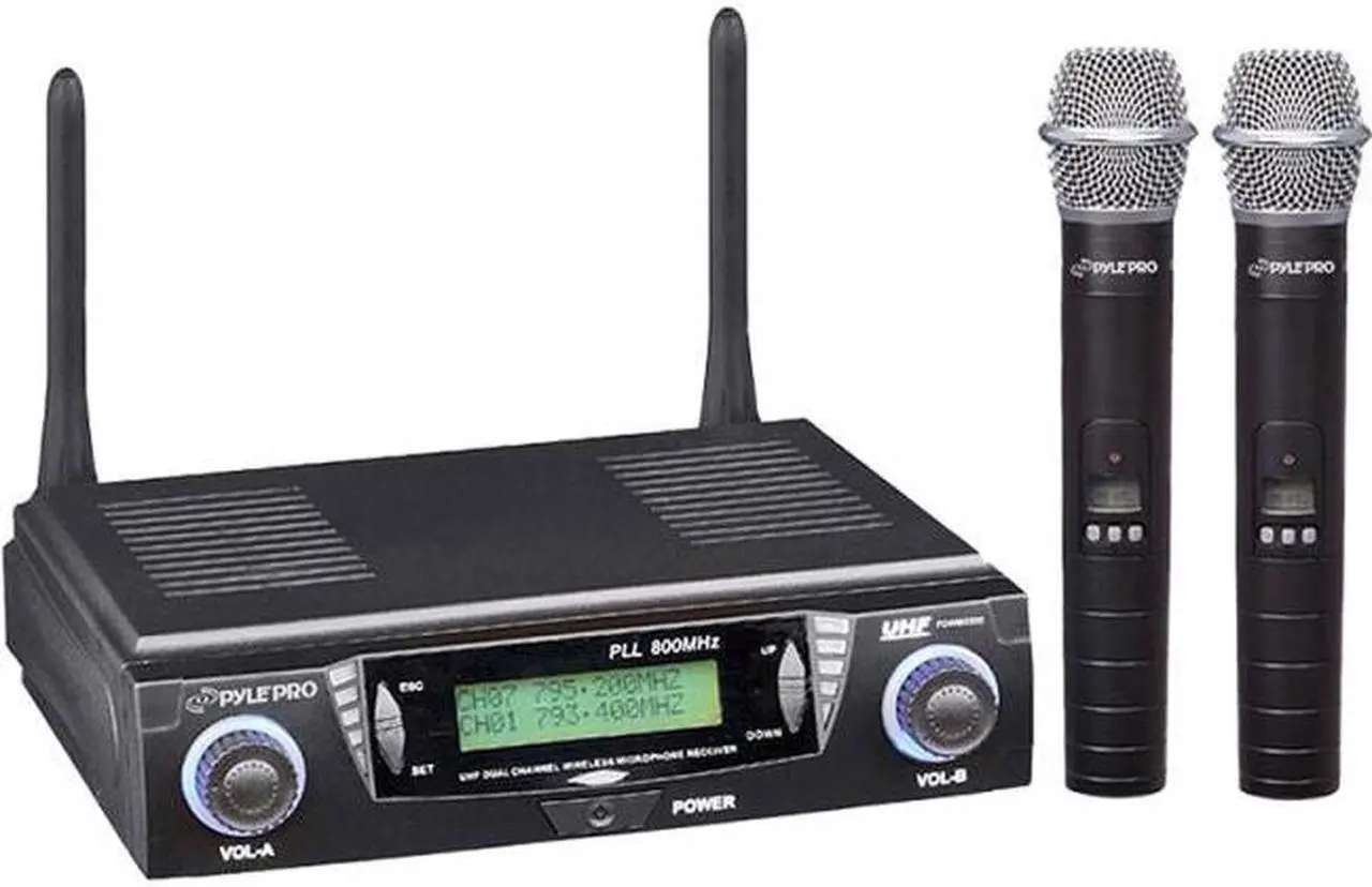 Pyle PDWM3300 Dual Channel Microphone System with 2 Microphones ...