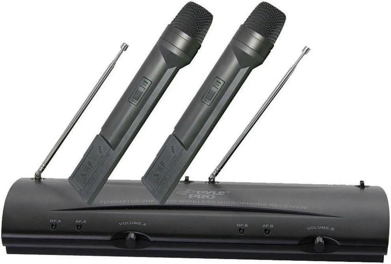 Pyle Pro Pdwm2100 Professional Dual Vhf Wireless Handheld Microphone ...
