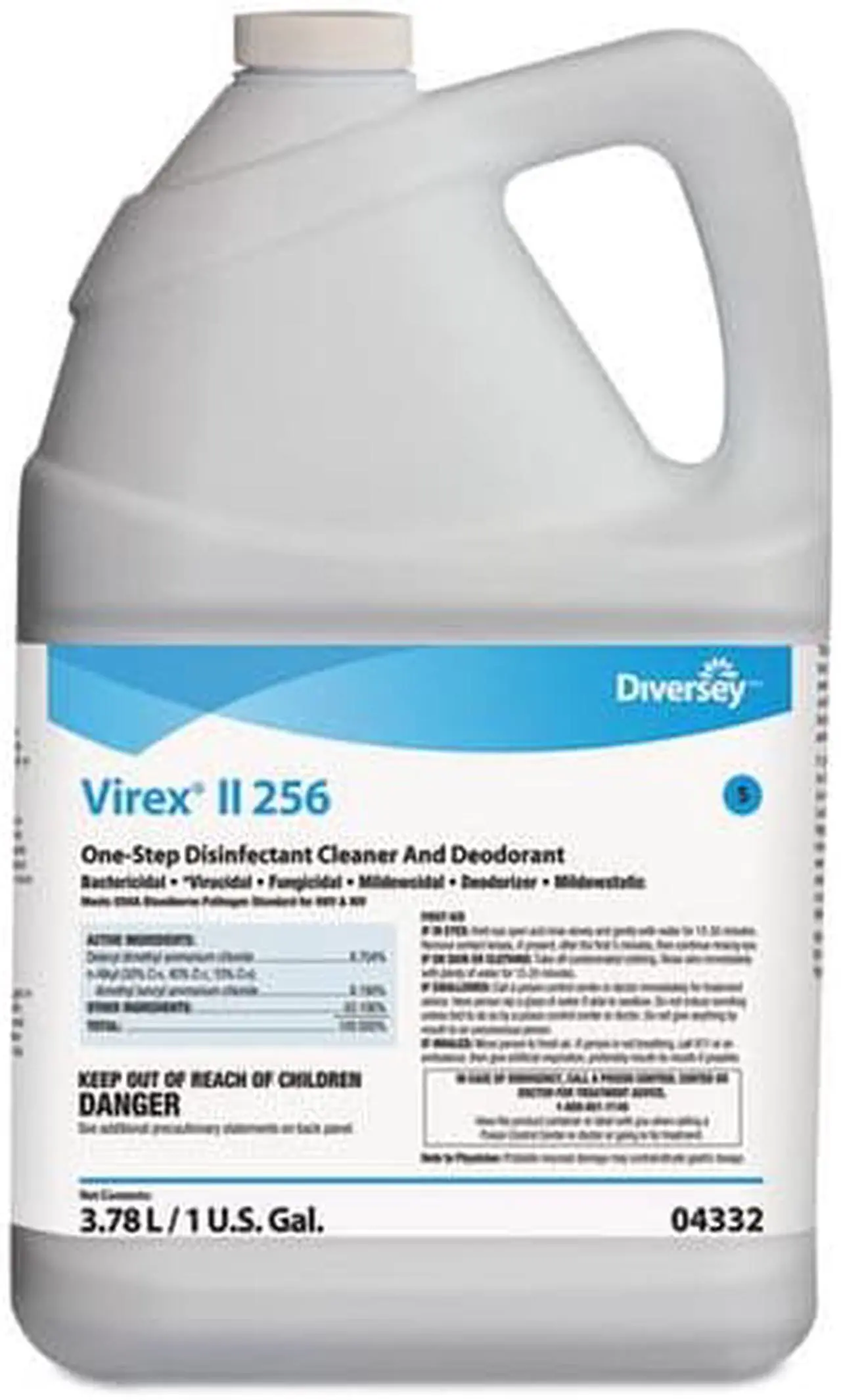 Diversey One-step Disinfectant Cleaner Deodorant, Mint Scent, Liquid, 1 ...