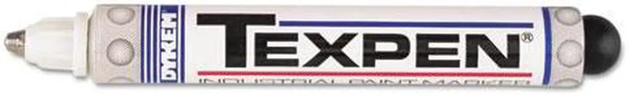 Dykem 16083 TEXPEN Industrial Paint Markers - 3/32", White Texpen, 1 ...