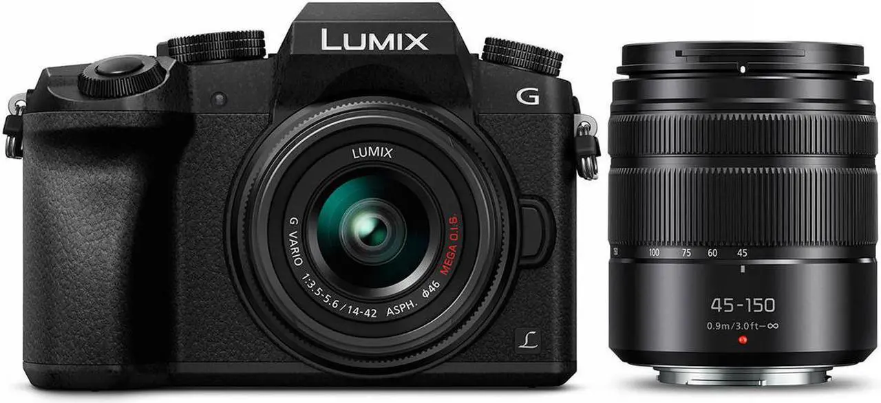 Panasonic DMC-G7 Mirrorless with 14-42mm & 45-150 lens Black W/Free Mac ...