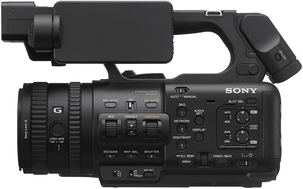 Sony HXR NX800 Solid State Handheld 4K Black Camcorder with Exmor RS ...
