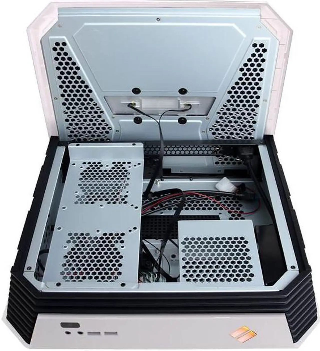 CyberPowerPC SCCW100 Orange Mini-ITX Gaming Chassis w/7 Color RGB LED ...