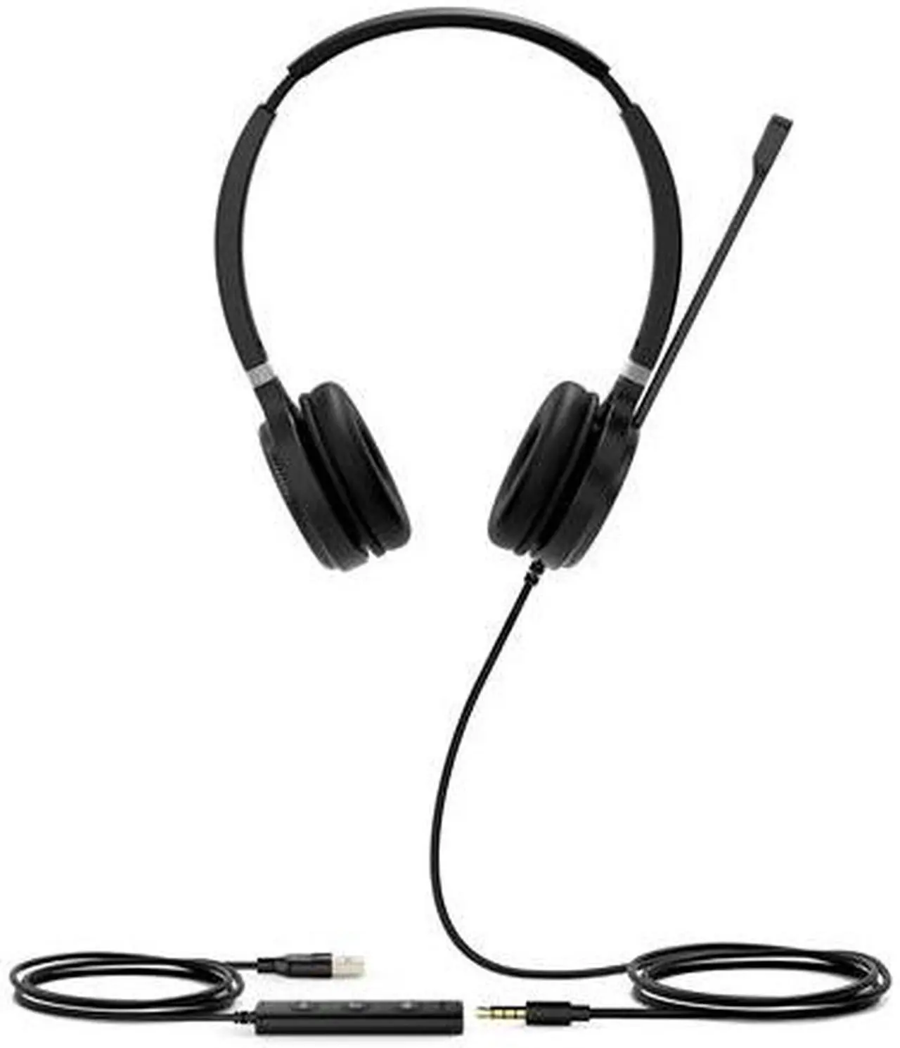 Yealink UH36-DUAL UH36 Dual Wired USB Headset - USB 2.0, 3.5mm Jack ...
