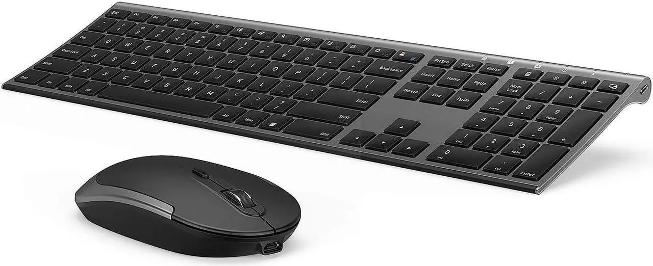 Wireless Keyboard and Mouse, Vssoplor 2.4GHz Rechargeable Compact Quiet ...
