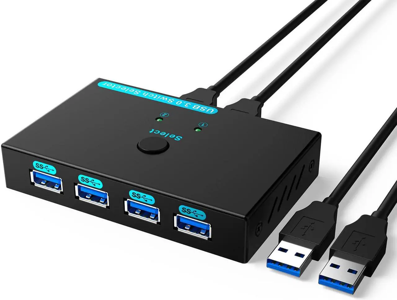 SGEYR USB 3.0 Switch USB Switcher 2 Computers Sharing 4 USB Devices USB ...