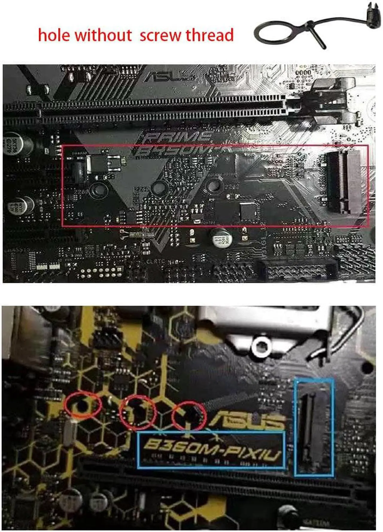 M.2 Fasteners Kit,NVME m.2 SSD Desktop M.2 Mounting Kit for ASUS ...