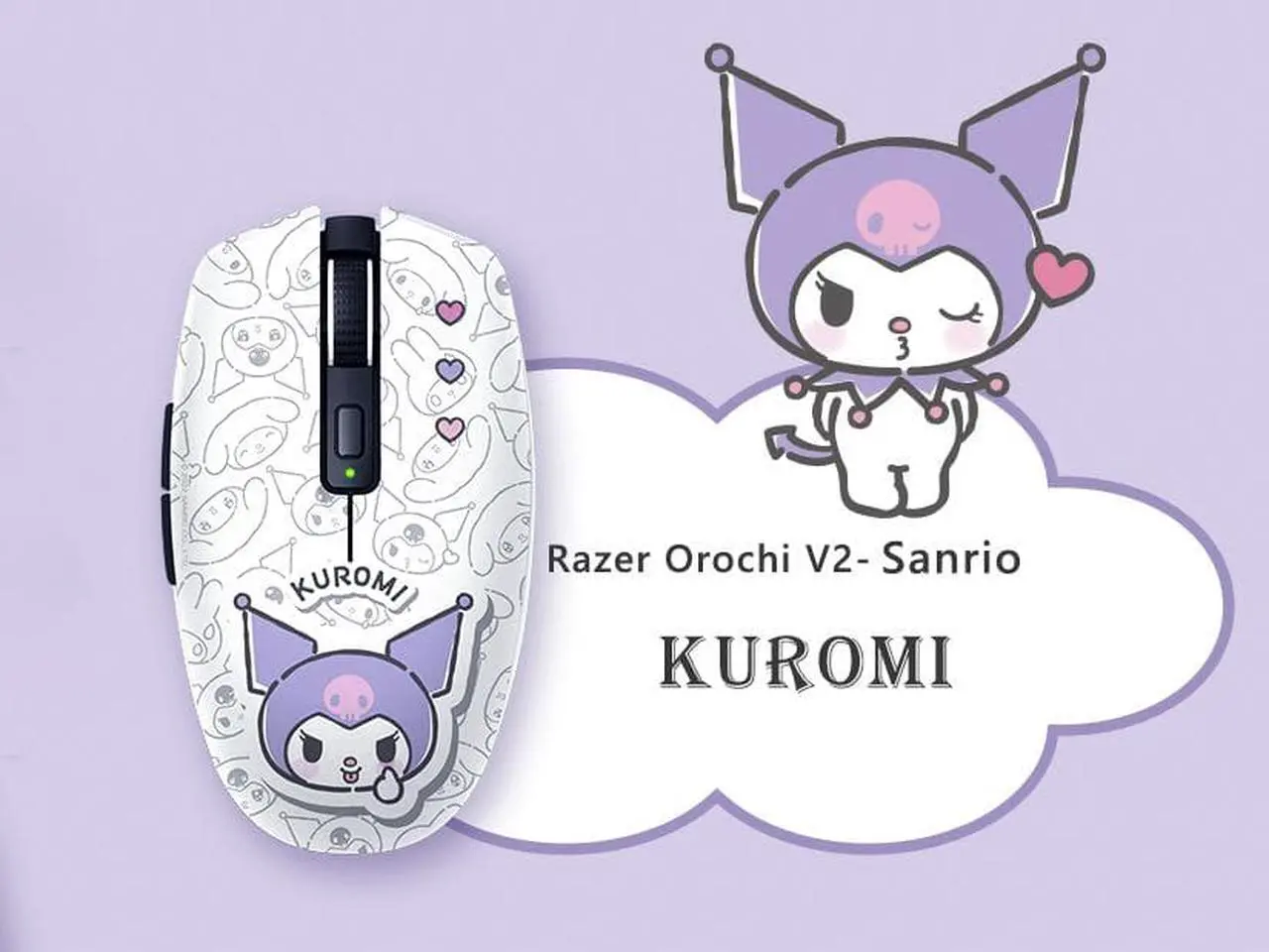 Razer Sanrio Kuromi Orochi V2 Bluetooth USB Dual-mode Wireless Office ...
