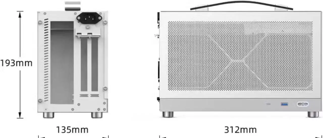 MINI-ITX White Mesh Computer Case, Customized Portable Mini PC 4060 8GB ...
