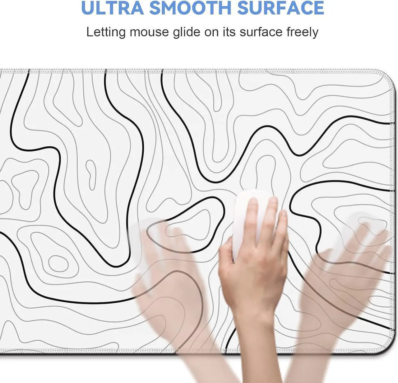 Large Gaming Mouse Pad Desk Pad 31.5 x 11.8in Black and White Mouse Pad ...