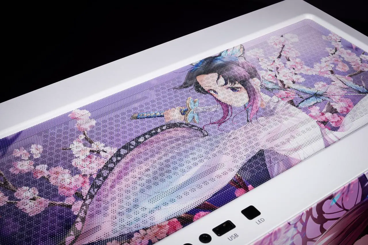 CORN Glass E-ATX/ATX/Micro ATX Computer Case, 4 Sides + 3 Light Panels ...