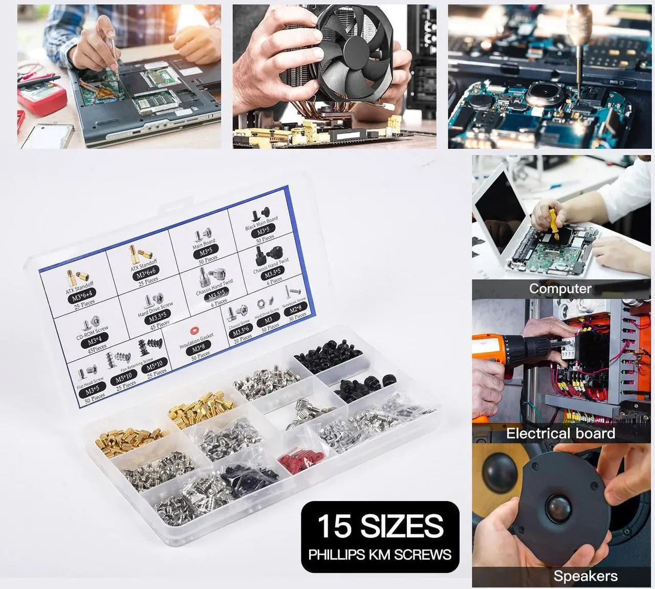 502PC Computer Motherboard Screws Kit, Motherboard Standoffs Screws for ...