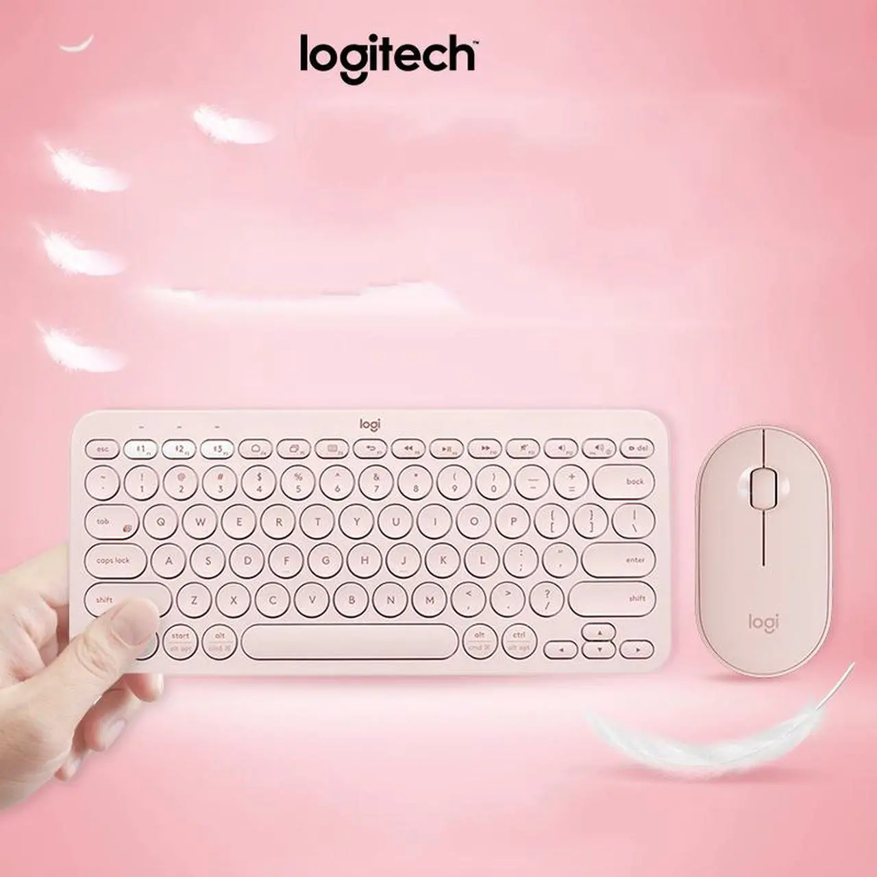 Logitech K380 920-007559 Pink Bluetooth Wireless Mini Keyboard and ...