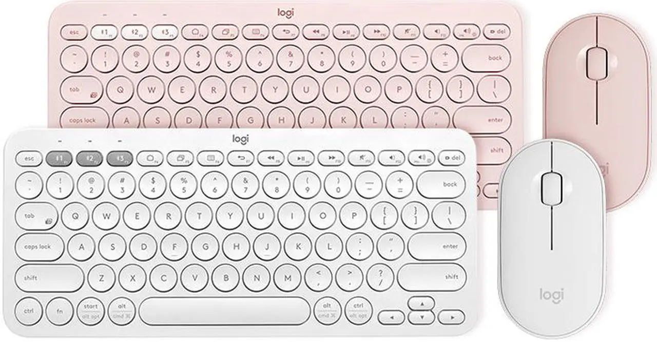 Logitech K380 920-007559 Pink Bluetooth Wireless Mini Keyboard and ...