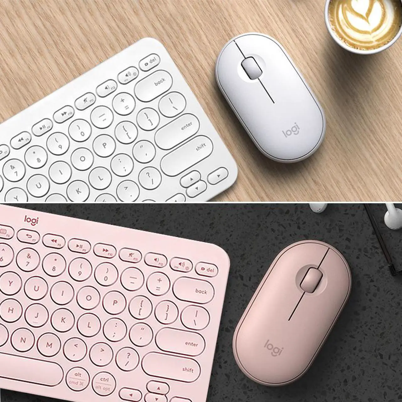 Logitech K380 920-007559 Pink Bluetooth Wireless Mini Keyboard and ...