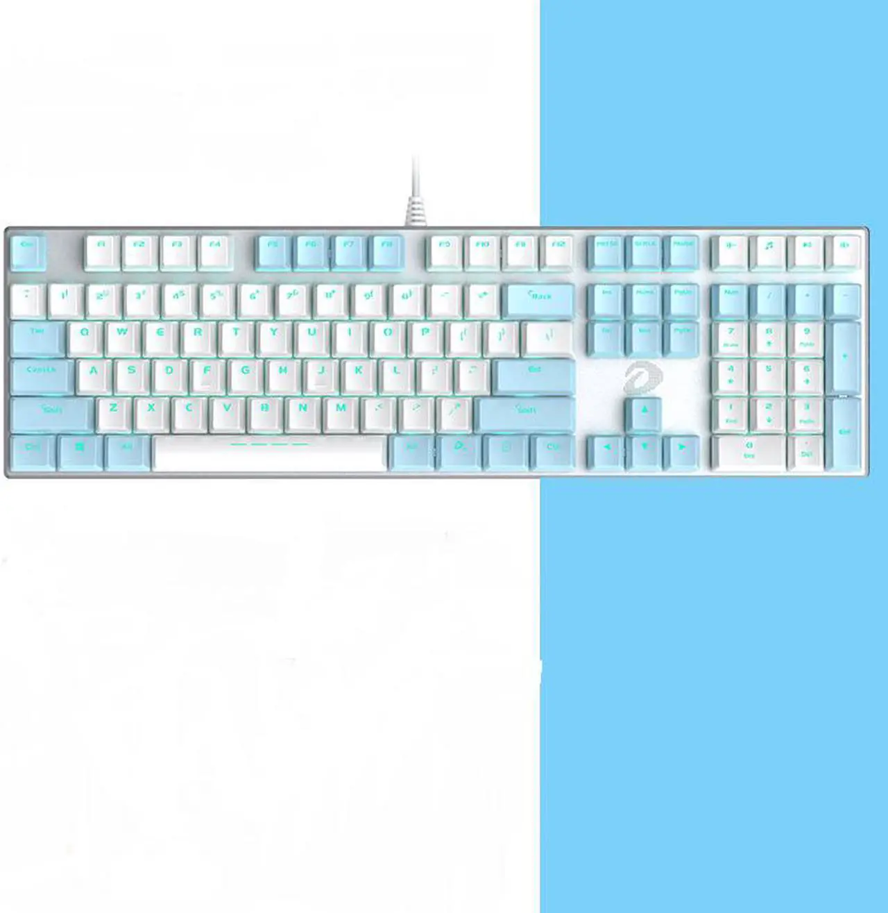 Dare-u EK815 N-key Rollover 108 Keys Ergonomic Design,Cool Exterior USB Wired Blue Mechanical ...