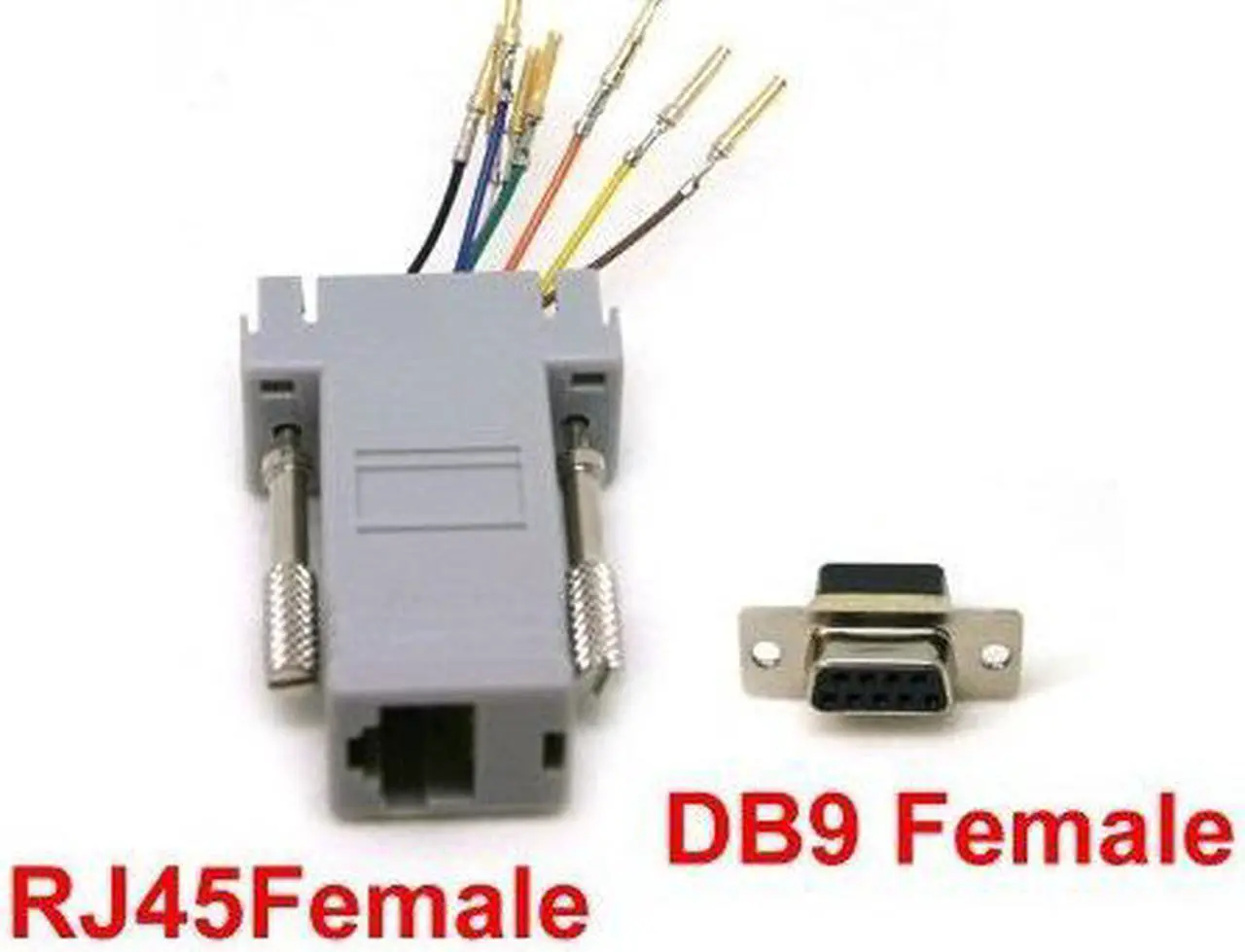 RS232 DB9 Female to RJ45 Female connector converter Adapter, RJ45 ...