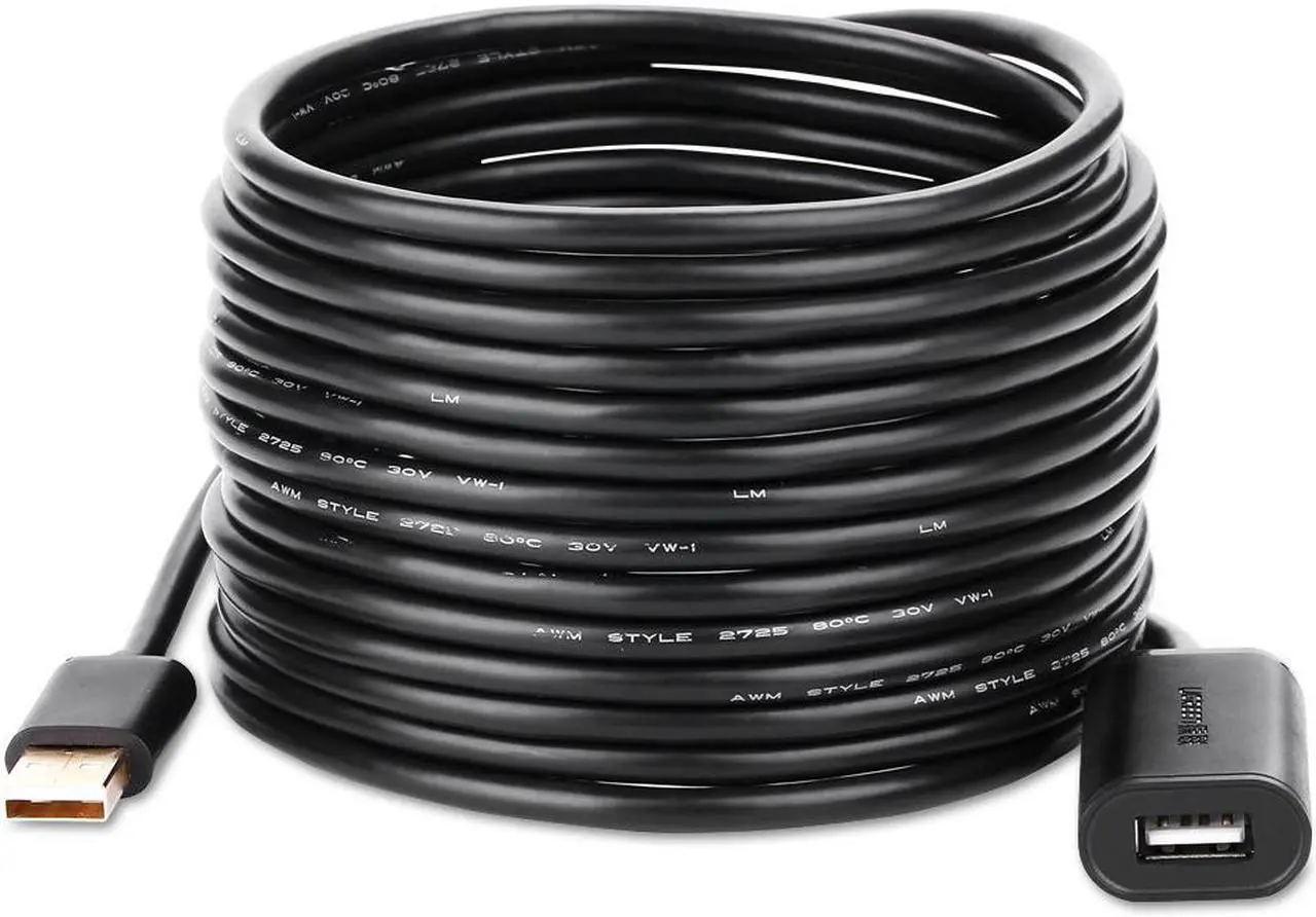 66ft/20m USB 2.0 Active Repeater Extension Cable A Male to A Female ...