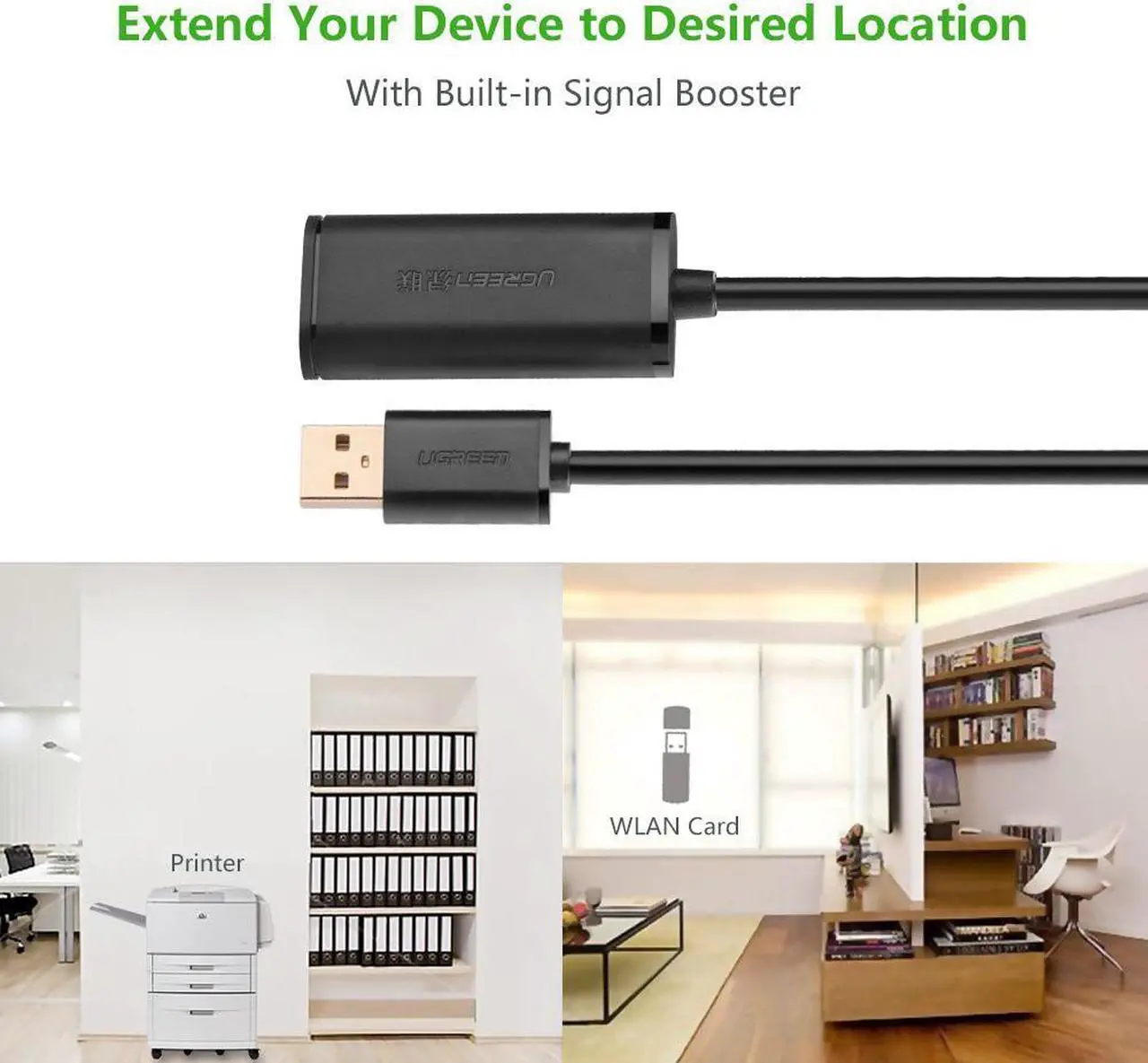 Ugreen 98ft/30m USB Extension Cable USB 2.0 Active Repeater Extension ...