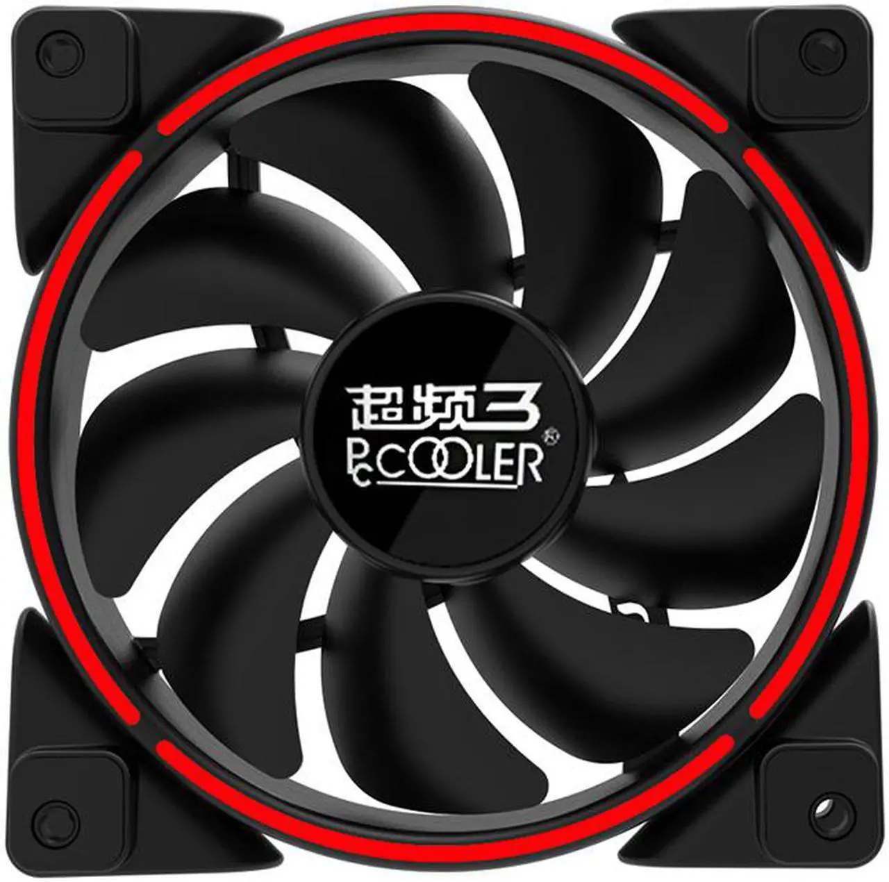 PCcooler 12cm Computer Case Cooling Fan RED LED Ring Fan Quiet 120mm ...