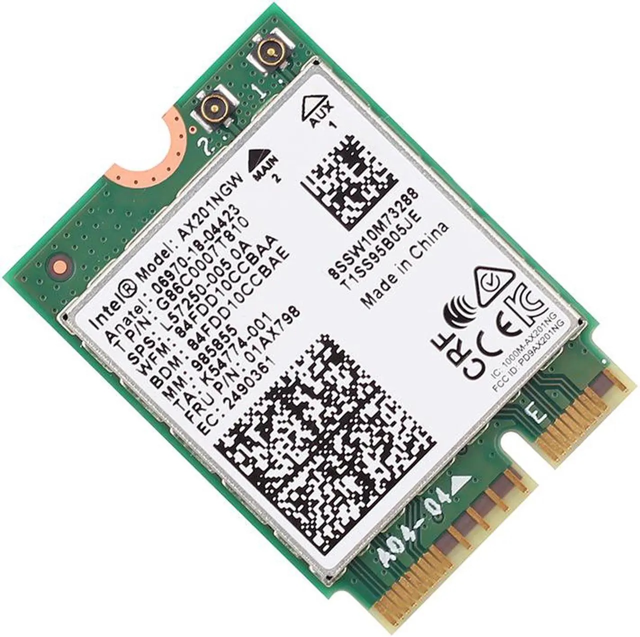 Dual Band 2400Mbps Wireless Intel Wi-Fi 6 AX201 Bluetooth 5.0 NGFF Key ...