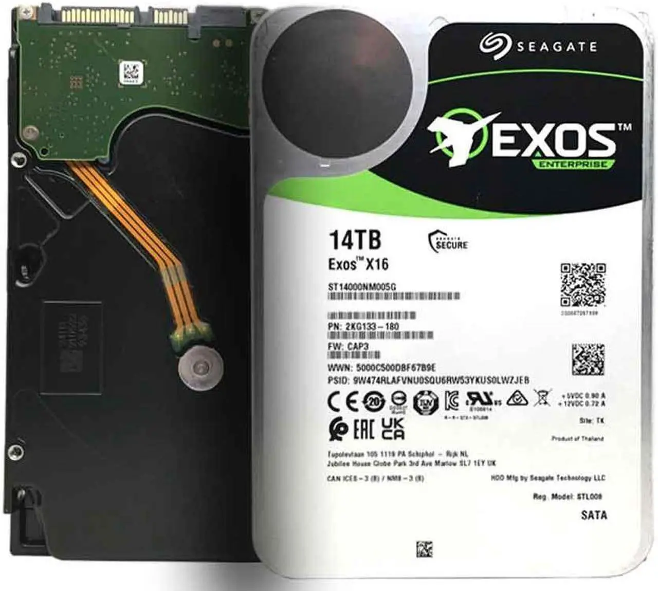 Seagate Exos X16 ST14000NM005G 14TB 7200 RPM SATA 6Gb/s 256MB Cache 3.5-Inch Enterprise Hard ...