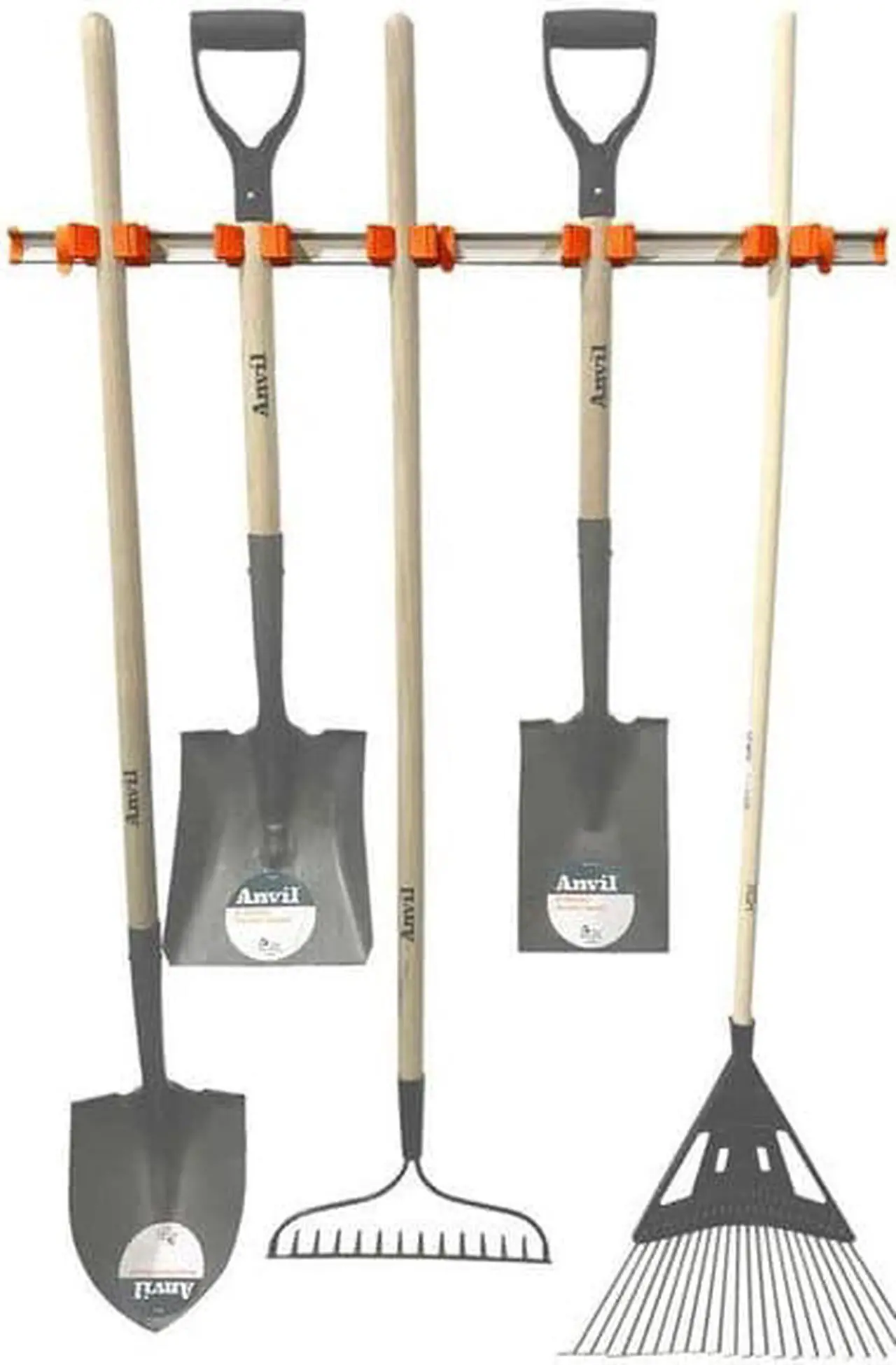 TOOLFLEX 9-5-0 37" Orange Mop, Broom and Squeegee Tool Organizer, 5 ...