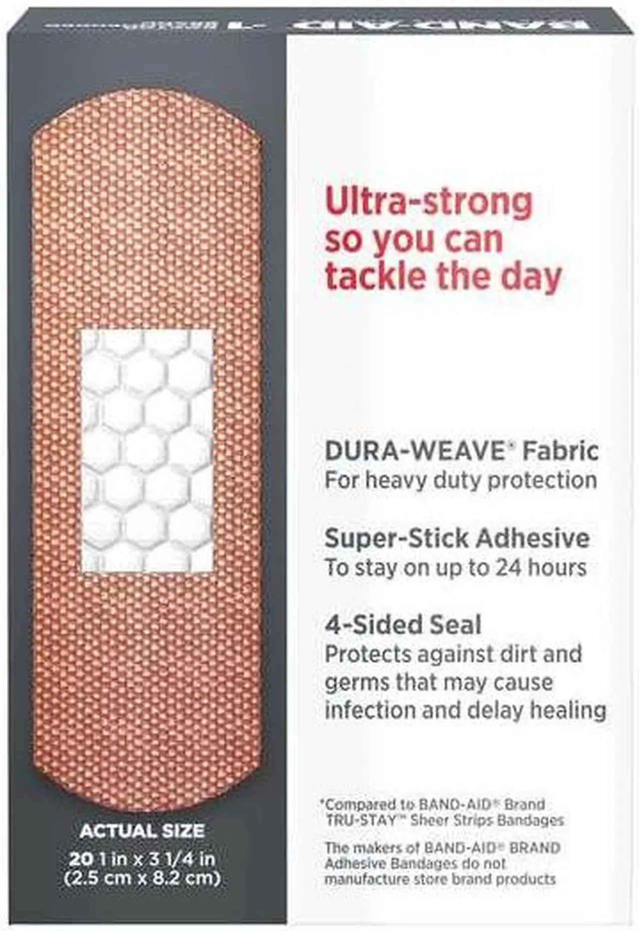 BAND-AID 1117131 Band-Aid Tough Strips 5X Stronger Bandage 20 Count ...