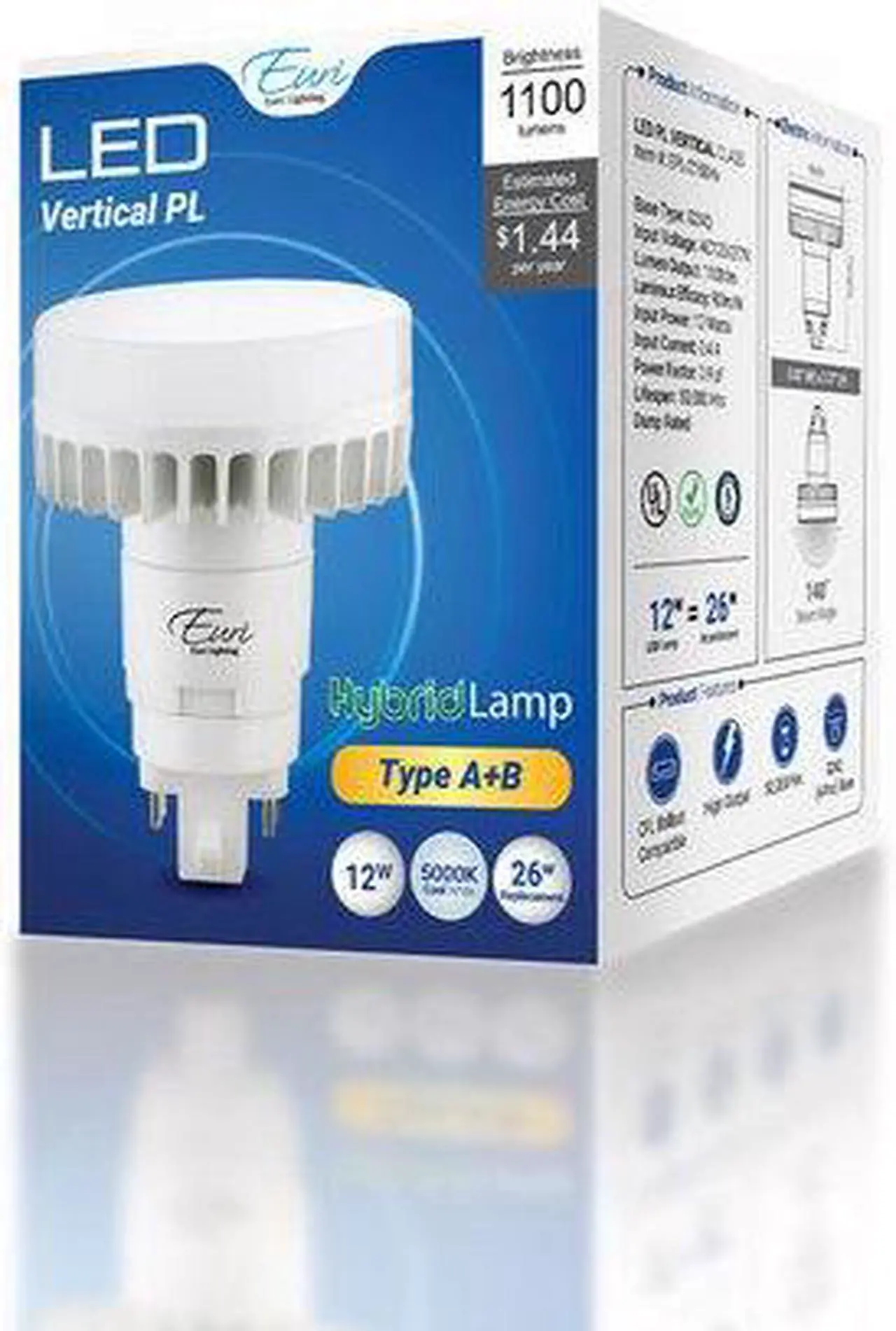 EURI LIGHTING EPL-2150Hv LED PL 26W Non-Dim/DLC - Newegg.com