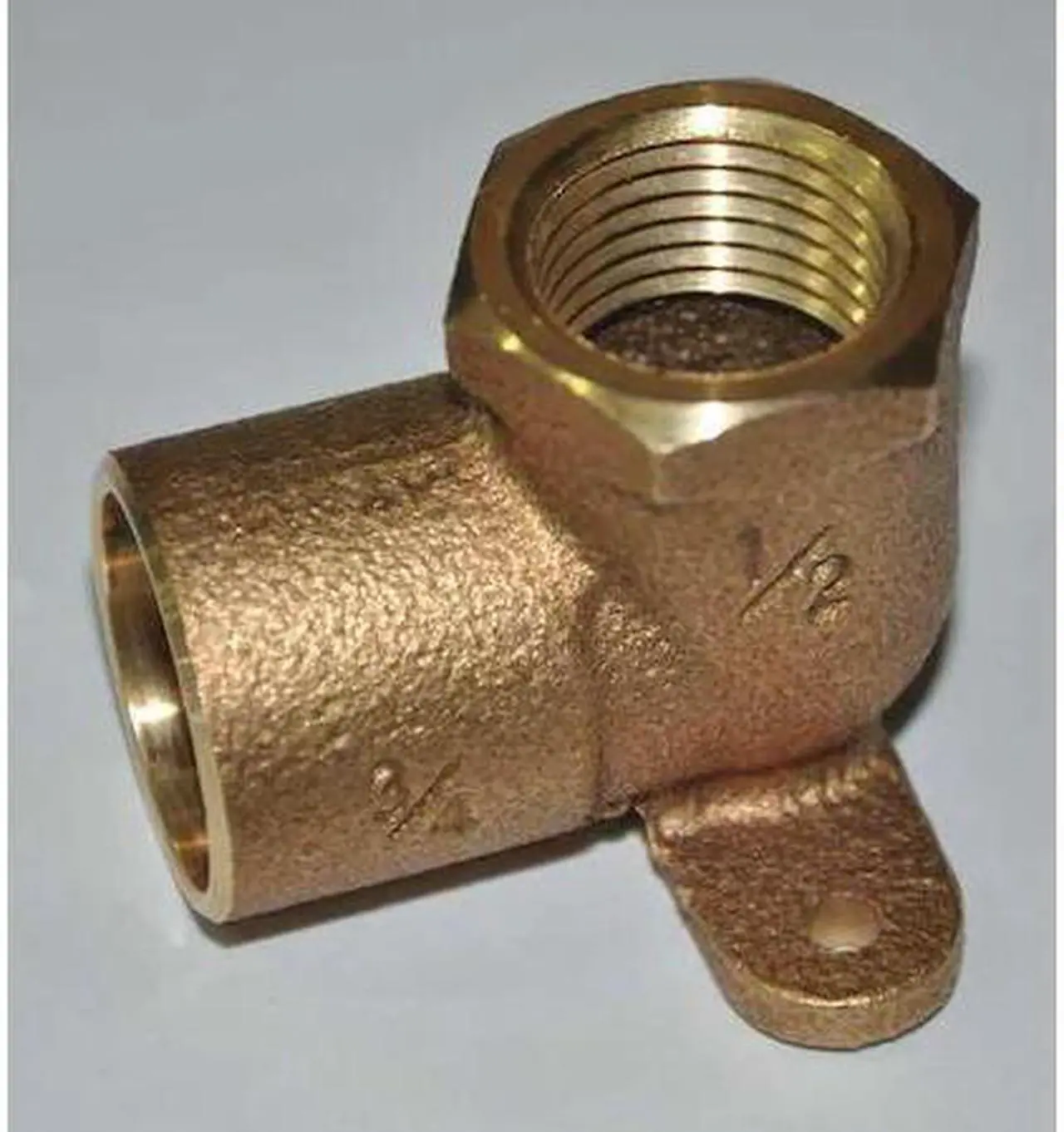 ZORO SELECT 24W593 3/4" NOM C x 1/2" FNPT Copper 90 Degree Drop Elbow ...
