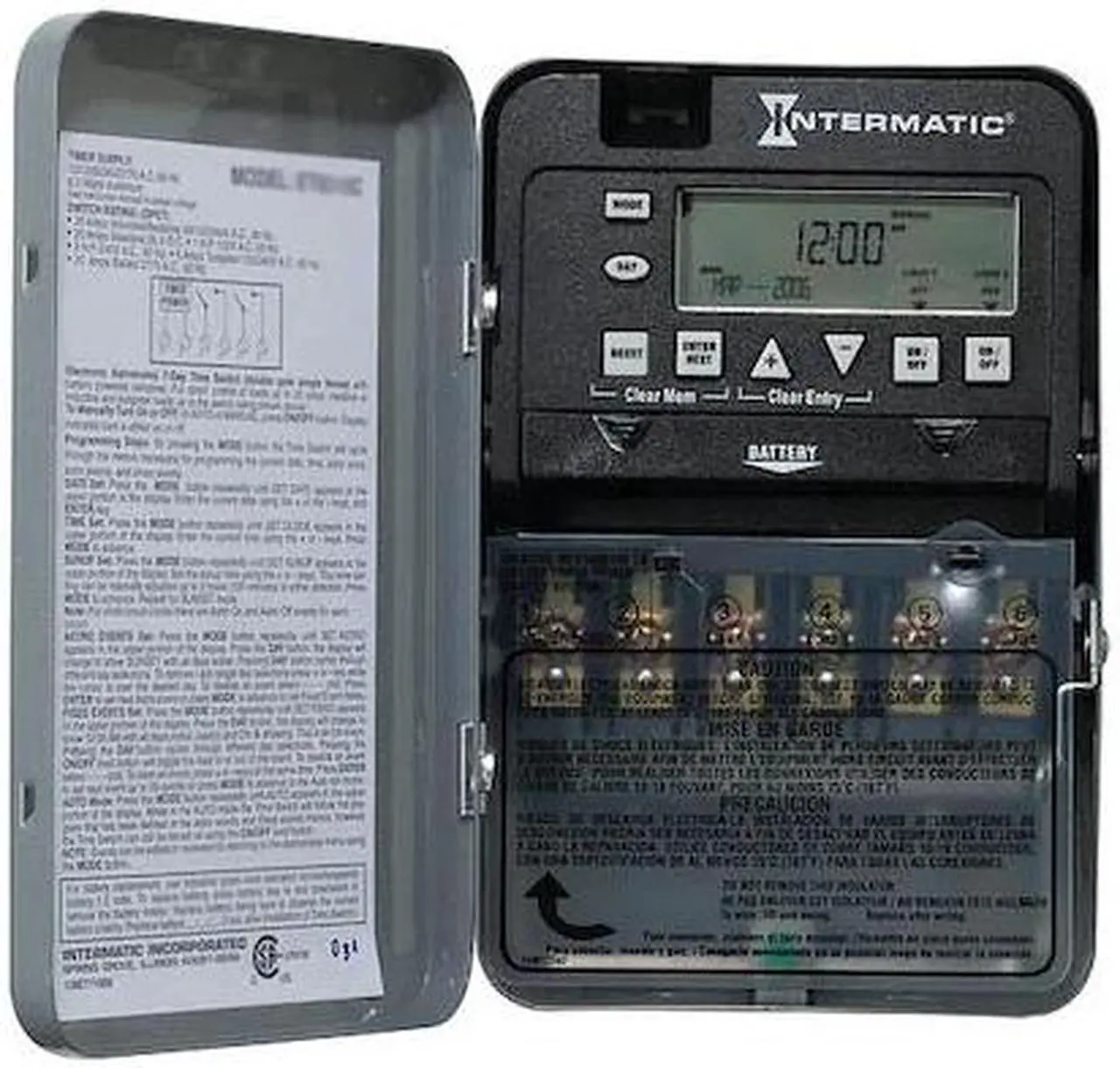 INTERMATIC ET1725C Electronic Timer,7 Days,SPST - Newegg.com