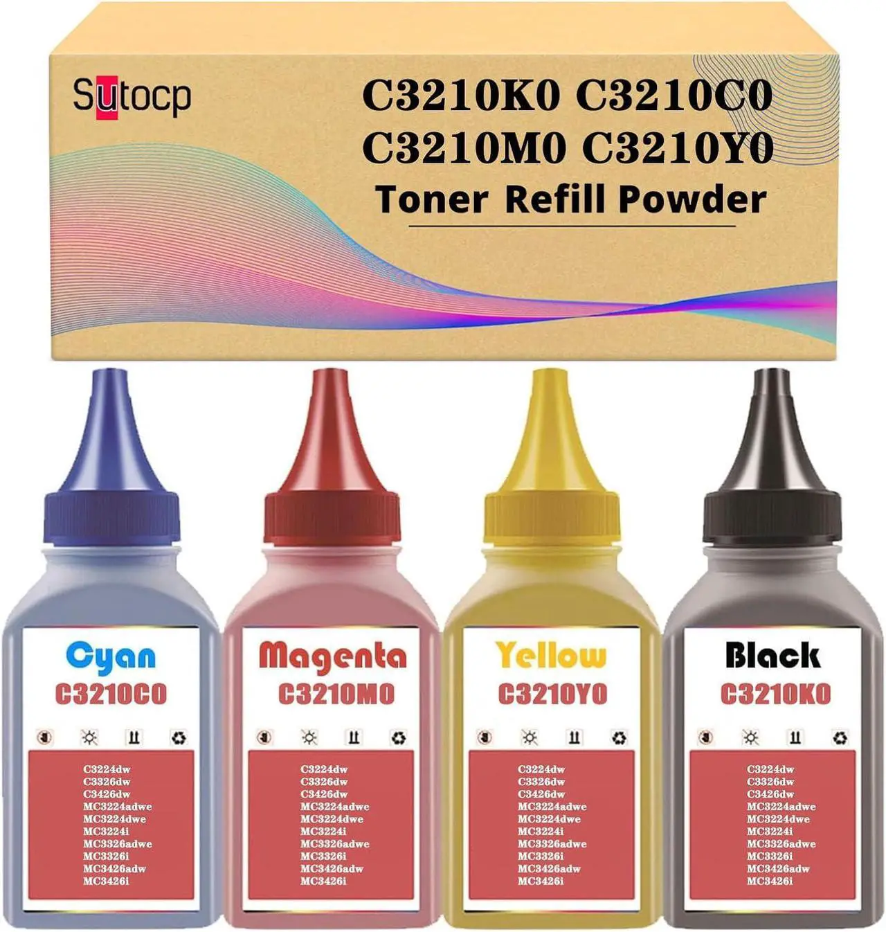 45g Compatible Toner Refill Powder Replacement for Lexmark C3210K0 ...