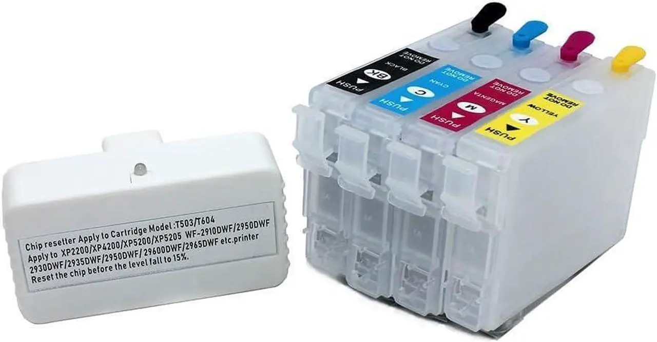 604 604XL Refill Ink Cartridge with Chip Resetter Compatible with Epson XP 2200 2205 3200 3205 ...
