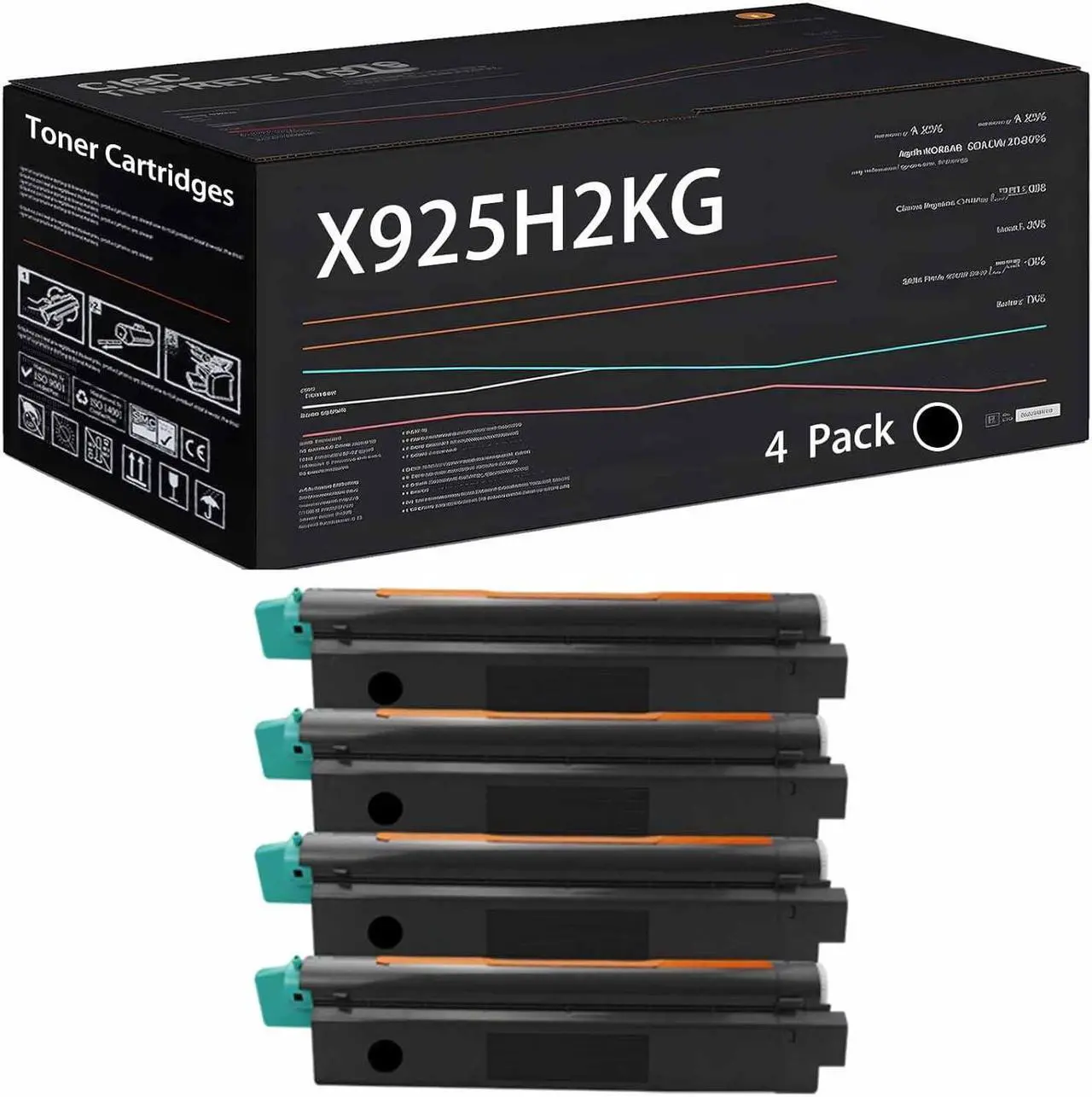 X925H2KG X925H2CG X925H2MG X925H2YG Toner Cartridges Compatible with ...