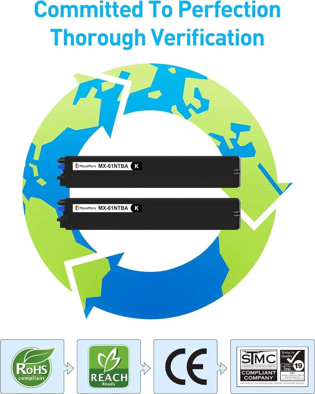 MasaiMara Compatible Toner Cartridges Replacement for Sharp MX-61NT MX61NT MX-61NT-BA for Sharp ...