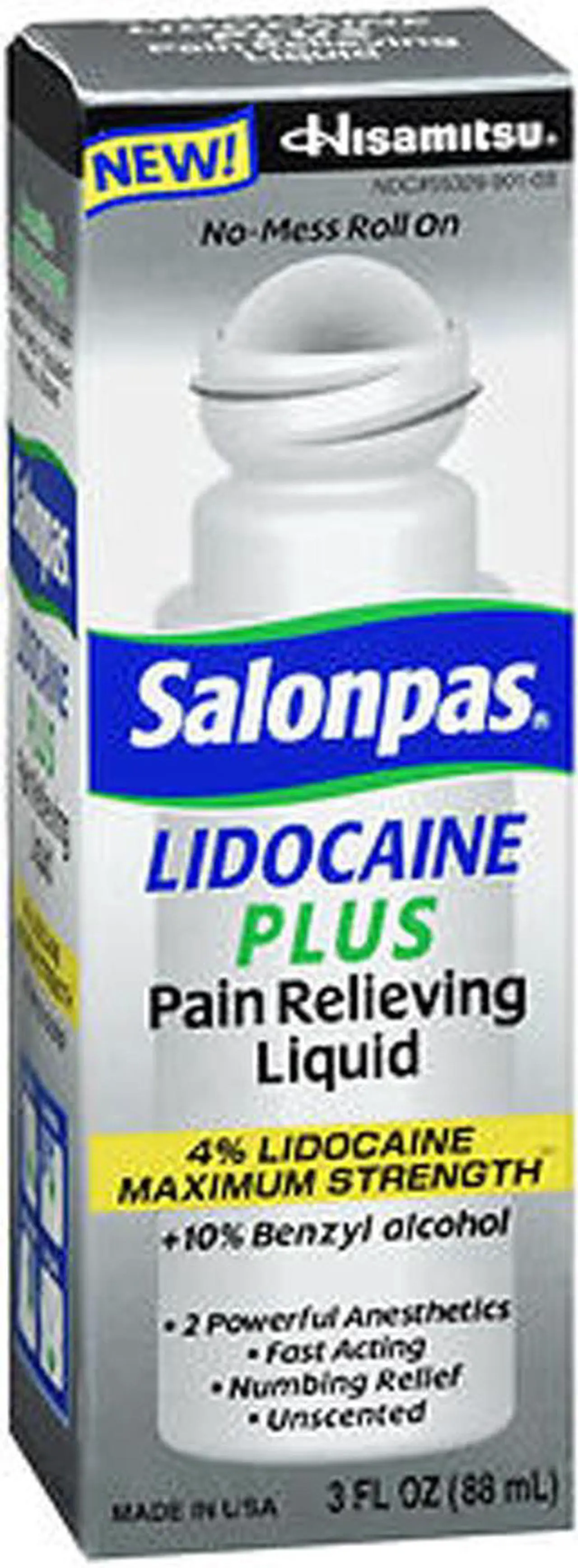 Salonpas Lidocaine Plus Maximum Strength Pain Relieving Liquid - 3 oz ...