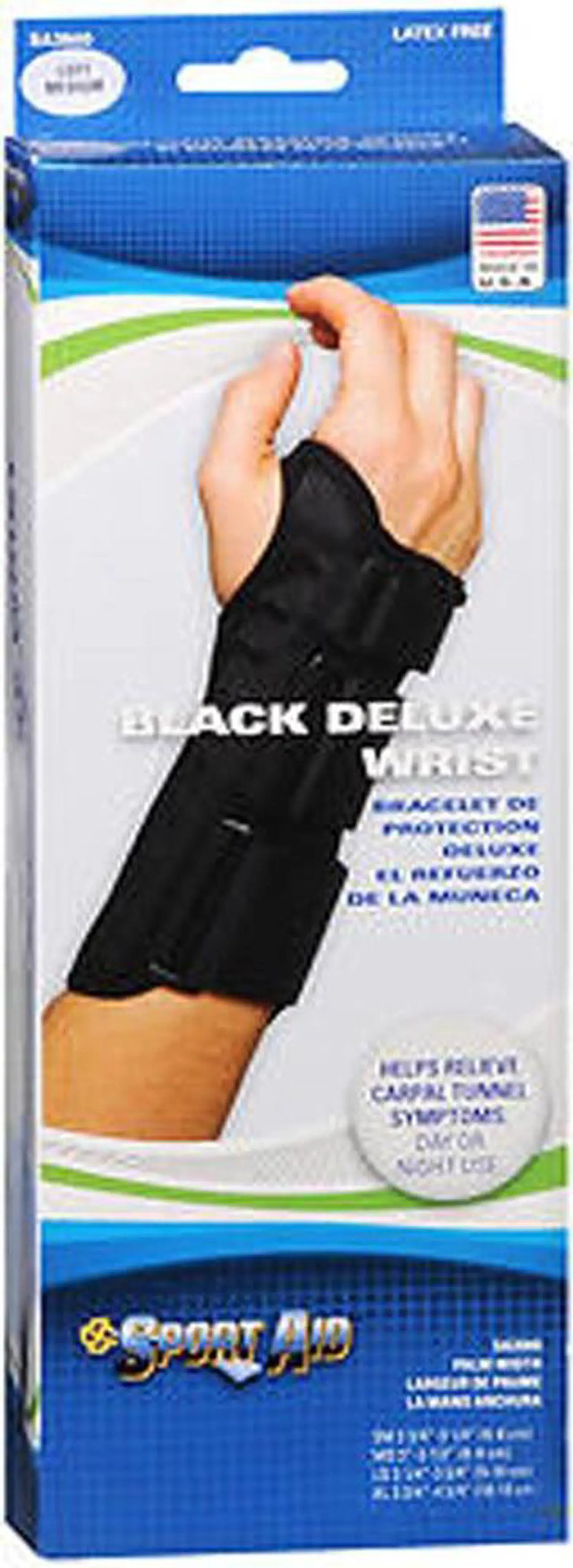 Sport Aid Black Deluxe Wrist Brace Left Medium - 1 ea. - Newegg.com