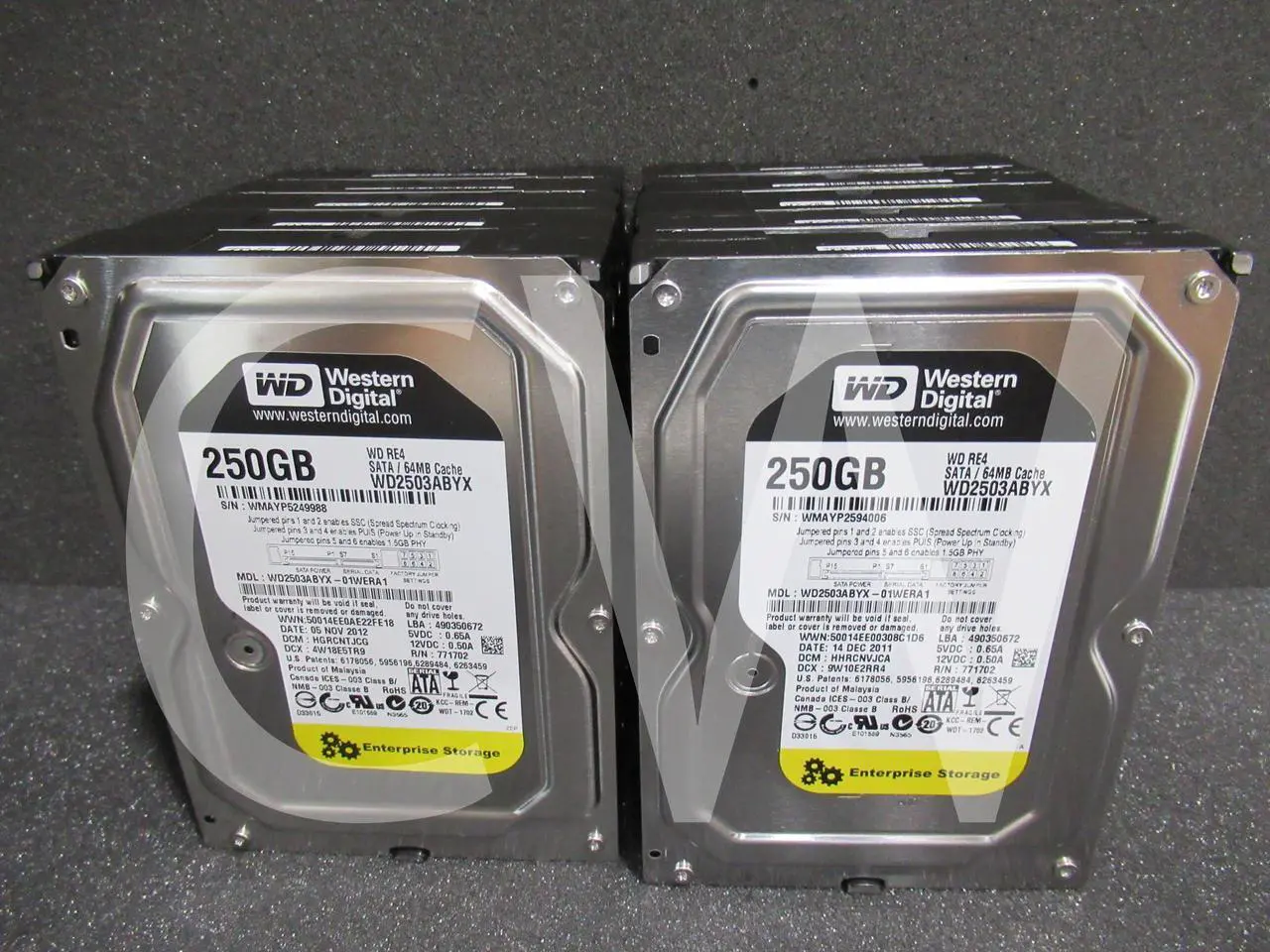 LOT OF 10 - Western Digital WD2503ABYX 250GB 7200RPM 3Gbps 3.5" SATA ...
