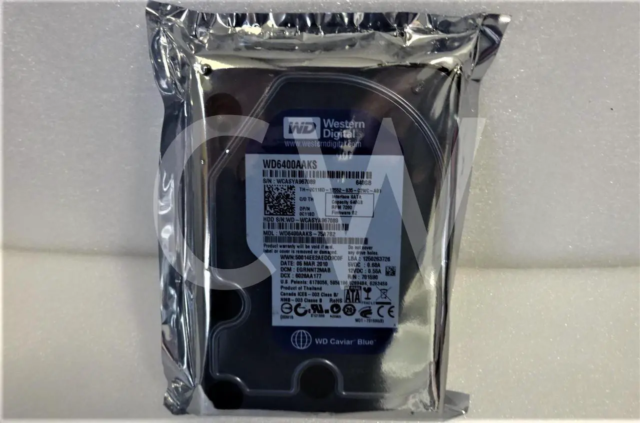 WD6400AAKS Western Digital C118D 640GB 7200RPM 3Gbps 3.5" SATA HDD Hard ...