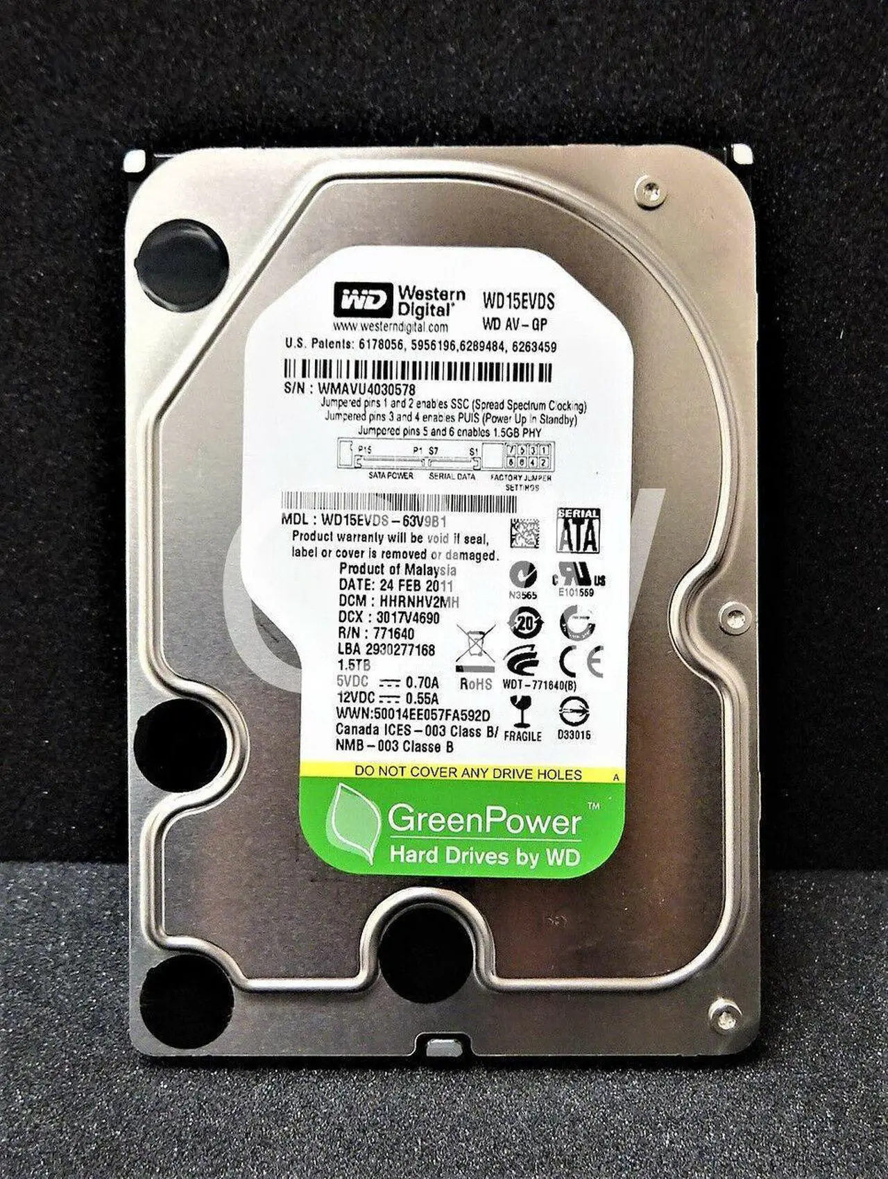 Western Digital AV-GP WD15EVDS 1.5TB 7200RPM 3Gbps 3.5" SATA HDD Hard ...