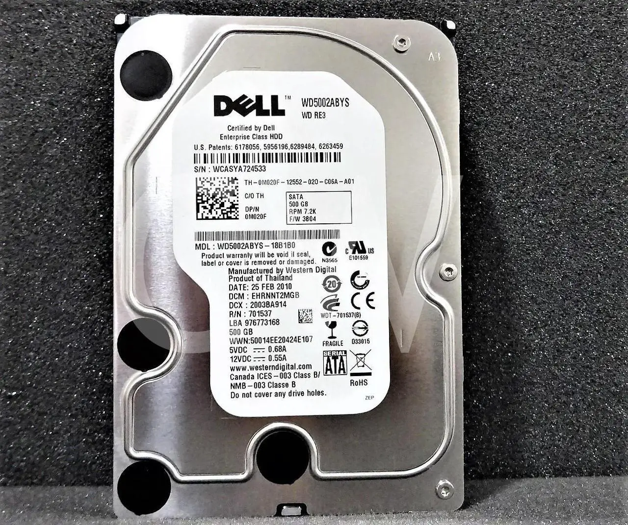 WD5002ABYS Western Digital M020F 500GB 7200RPM 3Gbps 3.5" SATA HDD Hard ...