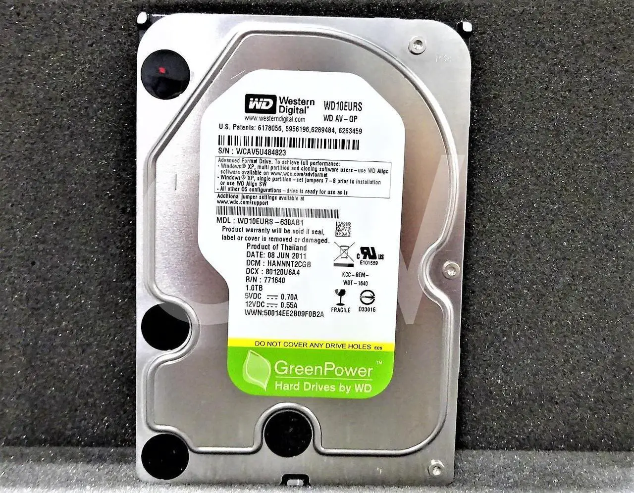 WD10EURS Western Digital AV-GP 1TB 5.4K RPM 3Gb/s 3.5" SATA HDD Hard ...
