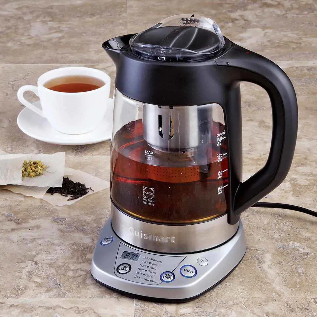 Cuisinart TEA-100 PerfecTemp Programmable Tea Steeper & Kettlec ...