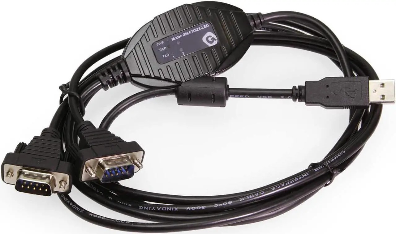 Gearmo 2-Port Professional USB 2.0 to Serial Converter w/ RX/TX Status ...