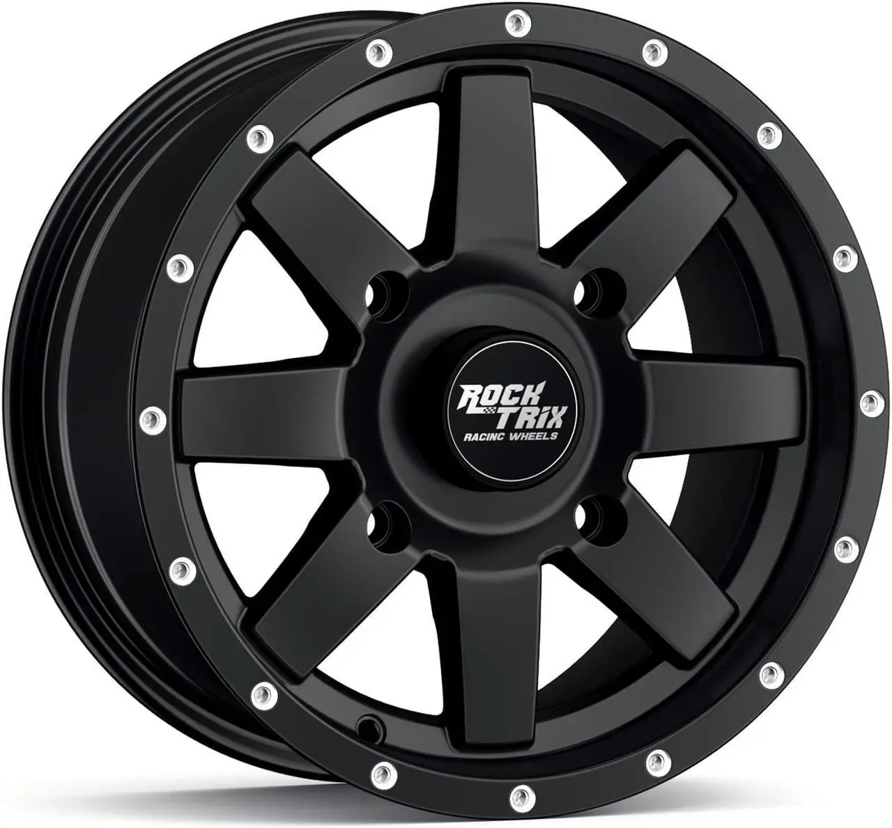 RockTrix RT106 14in ATV Wheel Rim 14x7 Matte Black, 4x156 Bolt Pattern ...