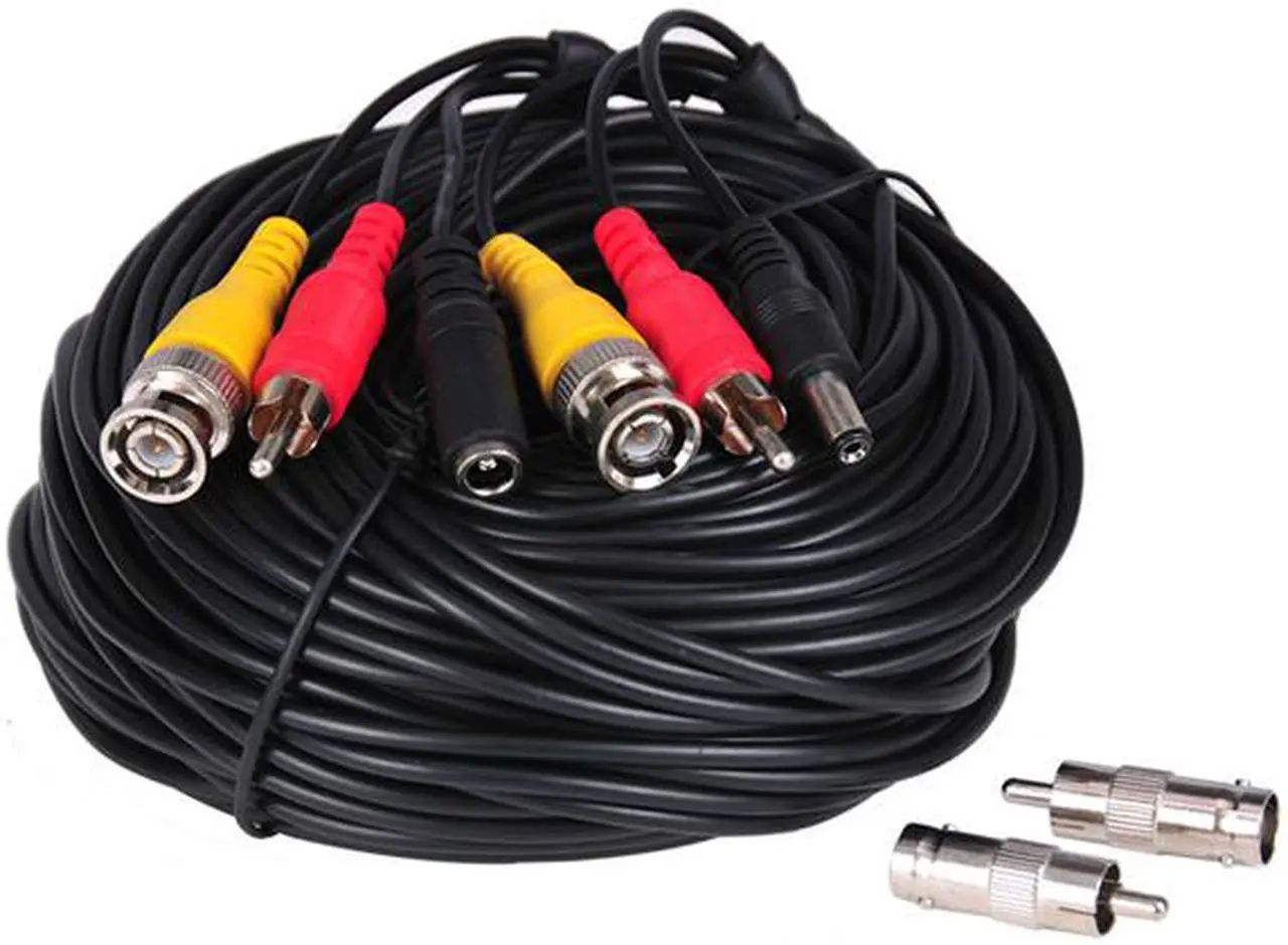 VideoSecu 2x 50ft Audio Video Wire Cord Power Extension Cable with Free ...